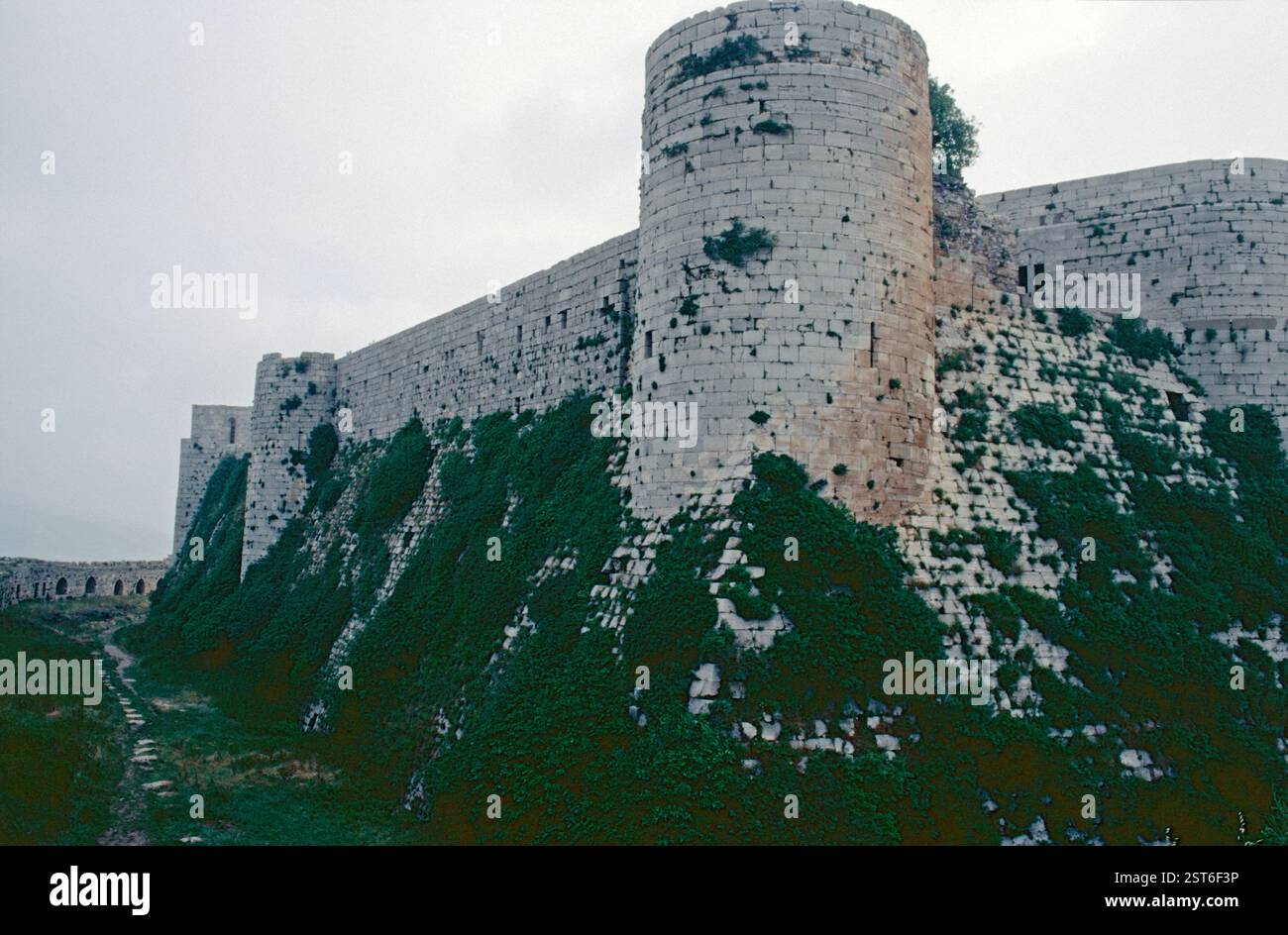 West wing, castle, Krak des Chevaliers, Homs, Syria, May 1987 Stock ...