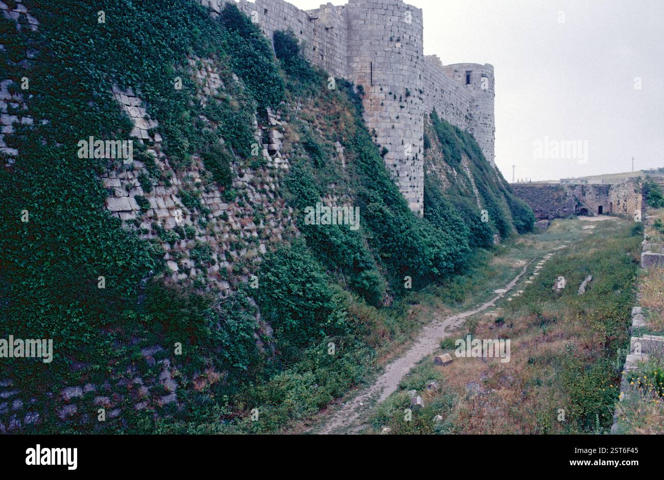 West wing, castle, Krak des Chevaliers, Homs, Syria, May 1987 Stock ...