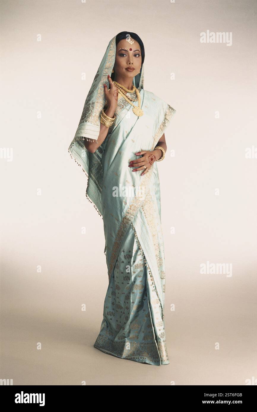North East India Assamese Bride Dressed In Traditional Bridal Costume ...