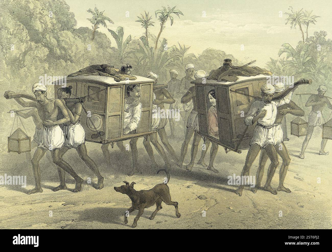 Illustration Lithograph Woodcut of Life in India During British Rule ...