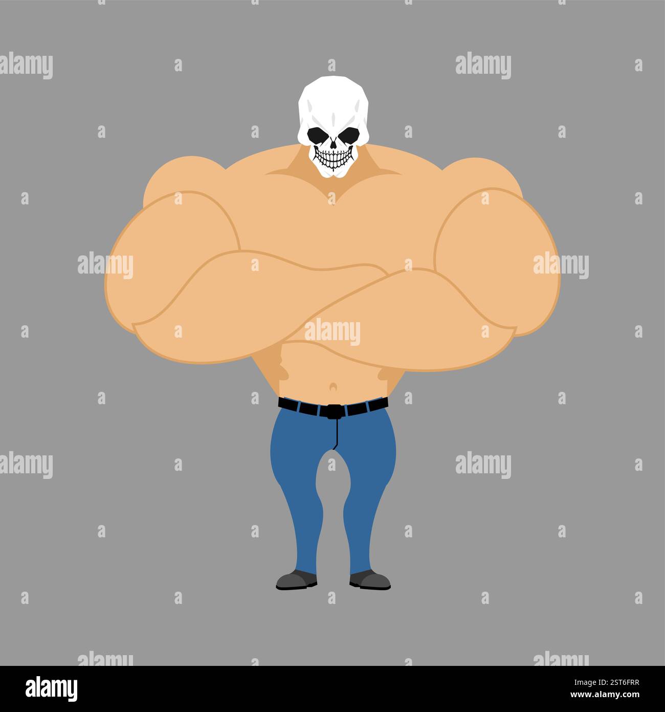 Skull Bodybuilder. Strong skeleton. Skull and muscles. Powerful ...