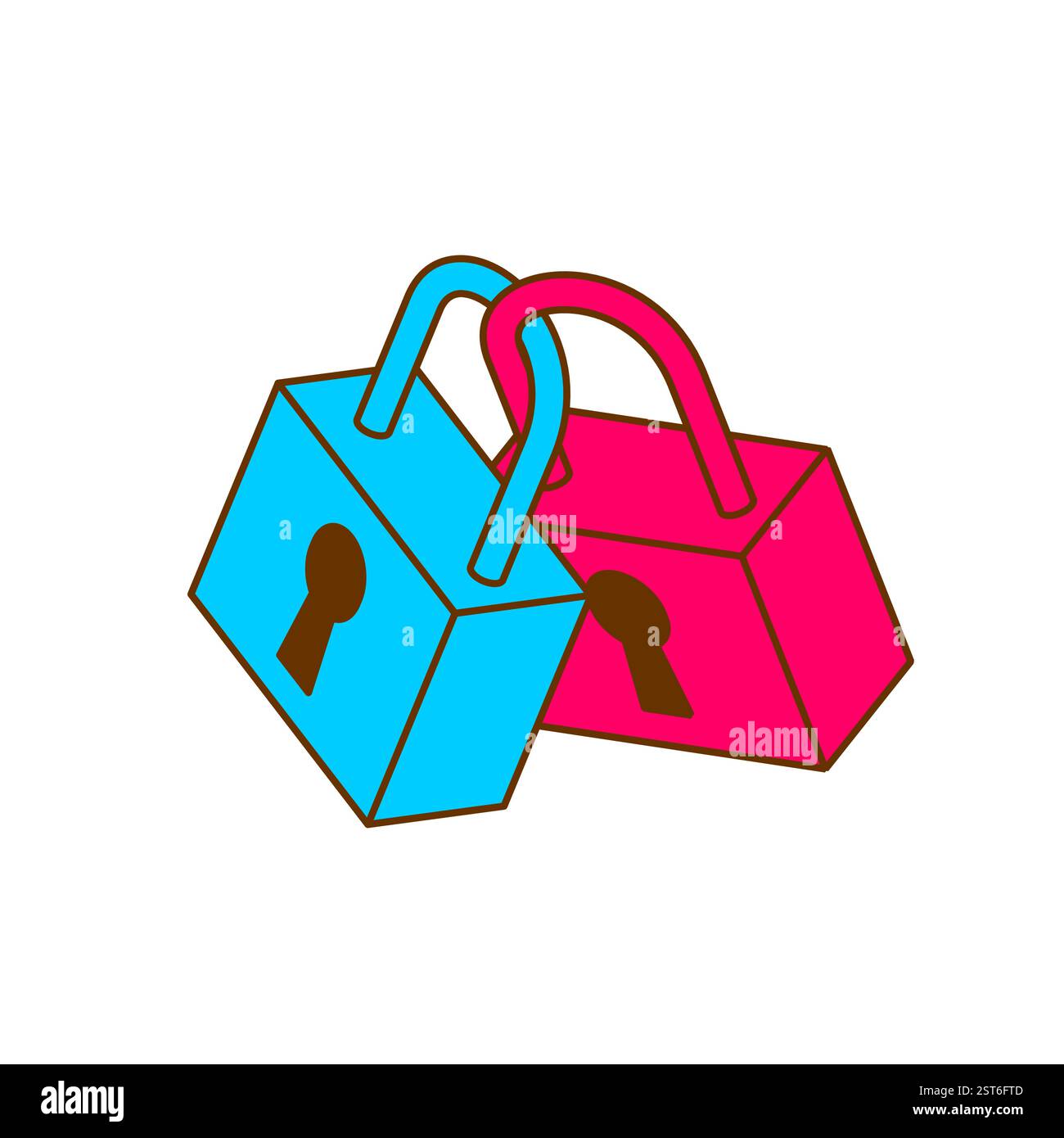 Two locks connected. Symbol of love and fidelity Stock Vector Image ...