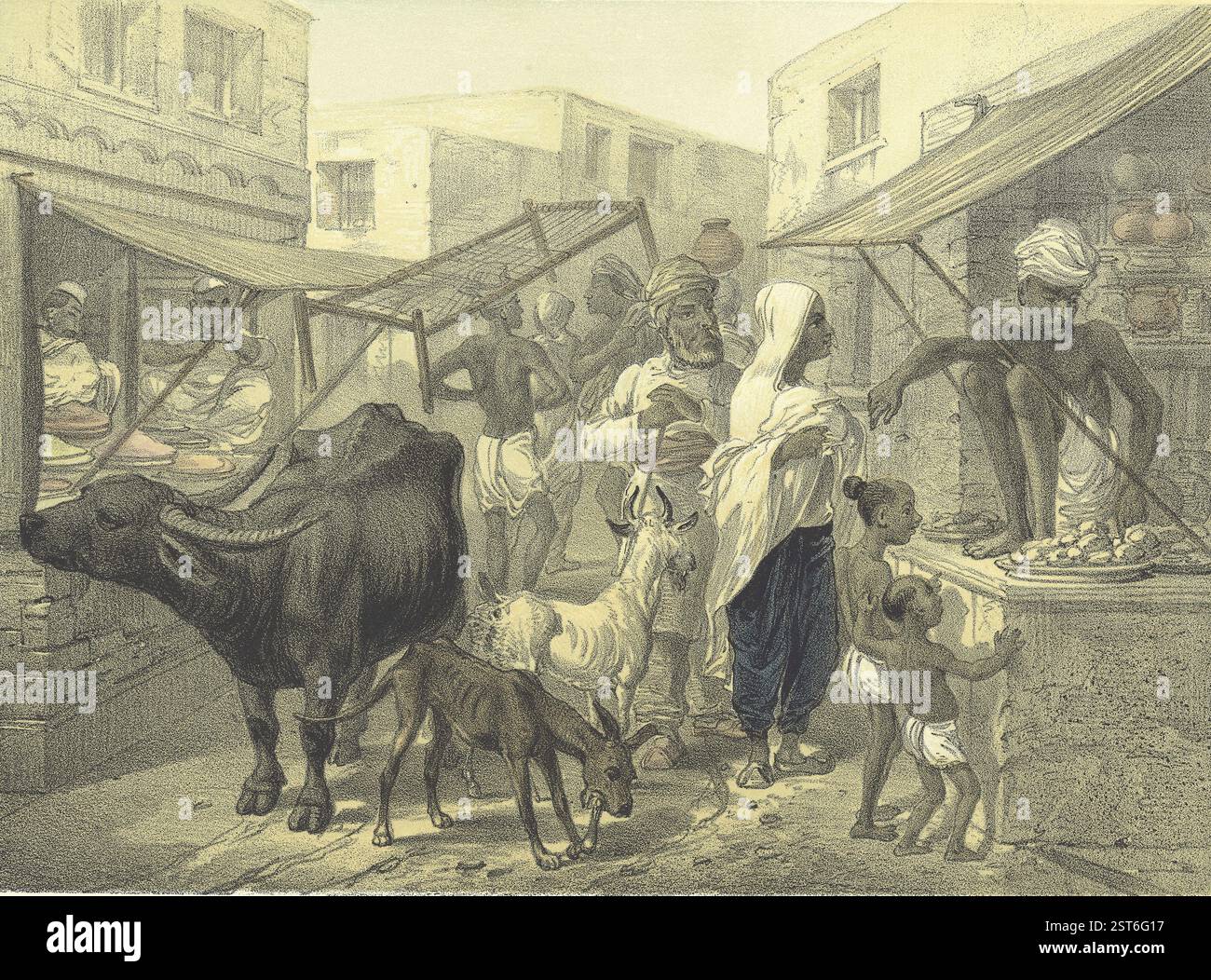 Illustration Lithograph Woodcut of Life in India During British Rule ...
