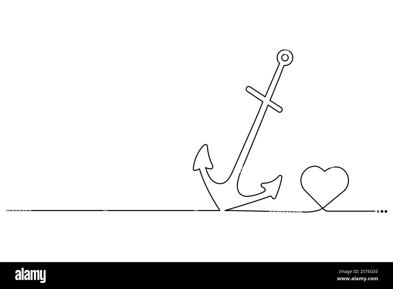 Continuous one-line drawing of beautiful Ship Anchor for the company ...