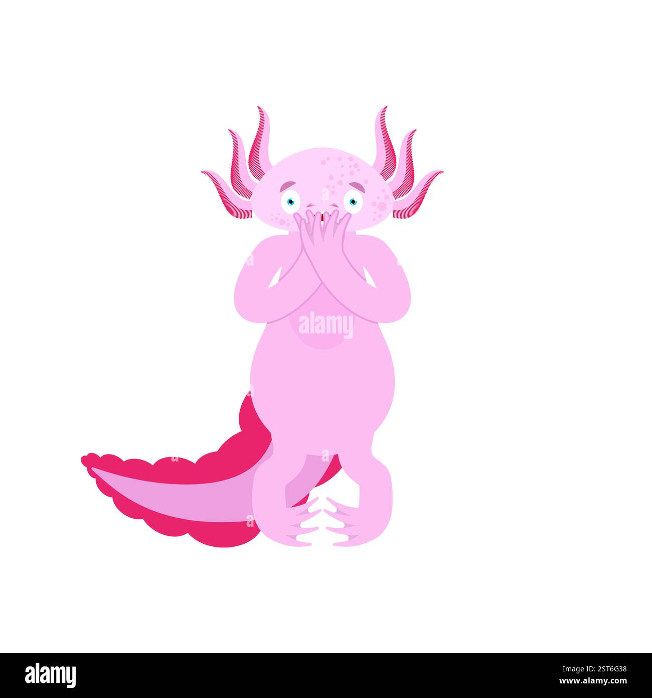 Axolotl funky OMG. salamander scared emotion Stock Vector Image & Art ...