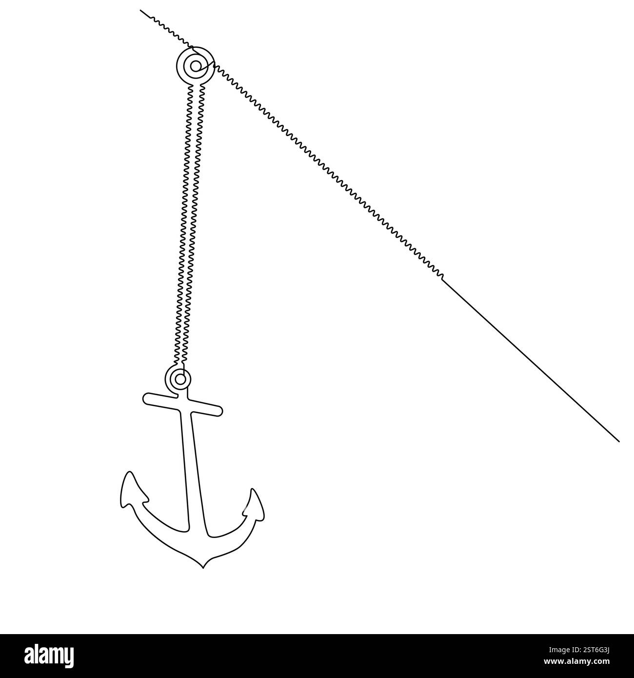 Continuous one-line drawing of beautiful Ship Anchor for the company ...