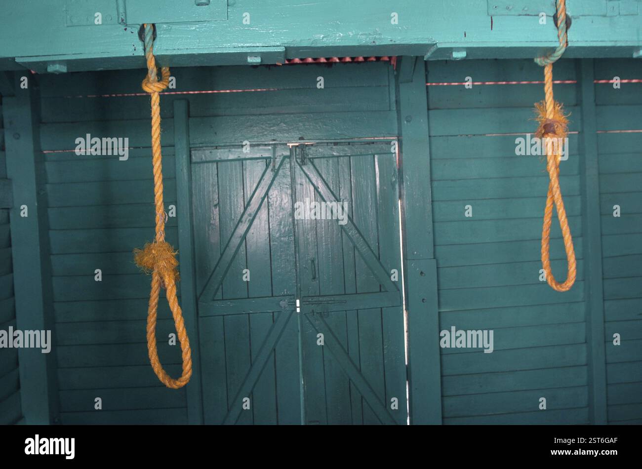 Hanging ropes noose Cellular jail kalapani, Port Blair, Andaman Island ...