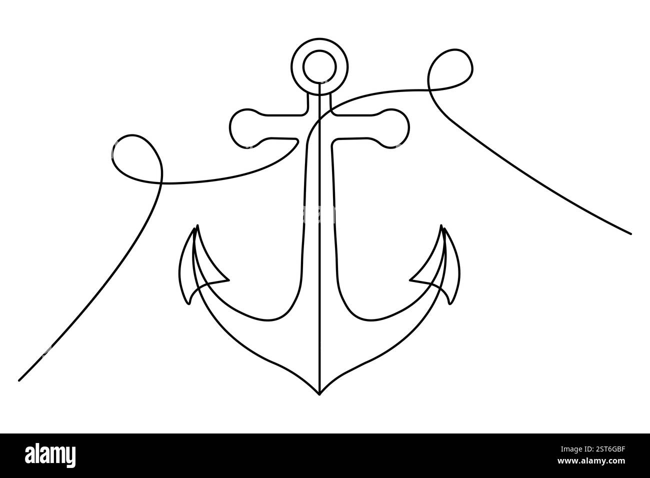 Continuous one-line drawing of beautiful Ship Anchor for the company ...
