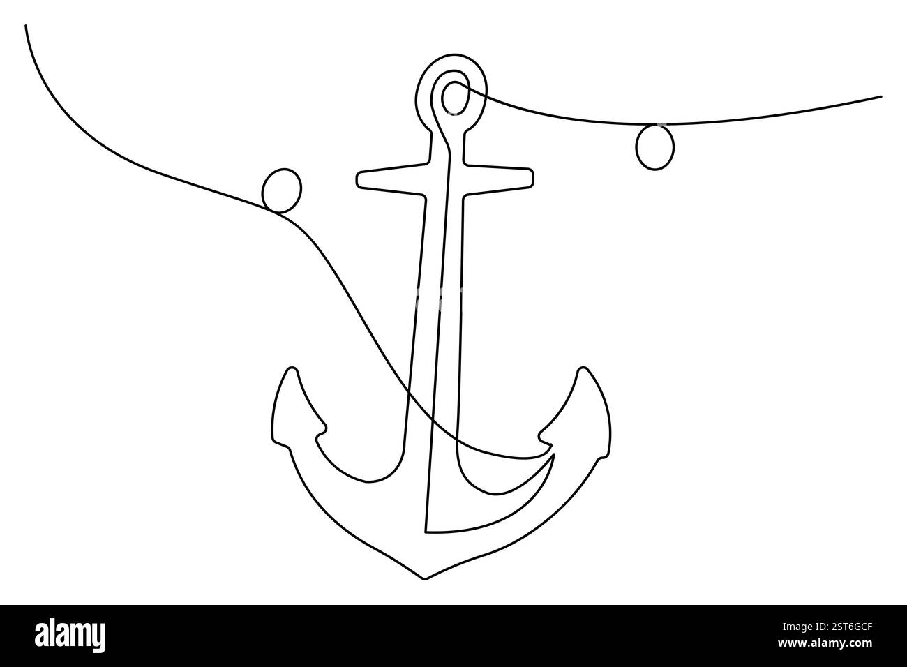 Continuous one-line drawing of beautiful Ship Anchor for the company ...