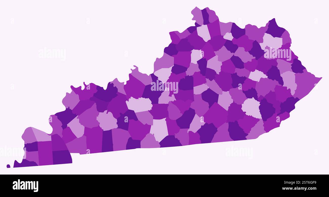 Map of Kentucky with counties. Just a simple state border map with ...