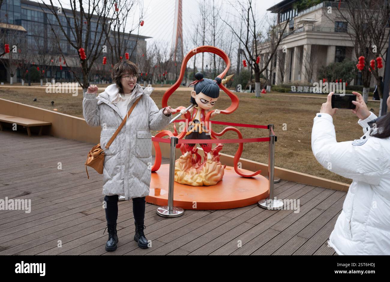Beijing, China's Sichuan Province. 8th Feb, 2025. A fan poses for ...