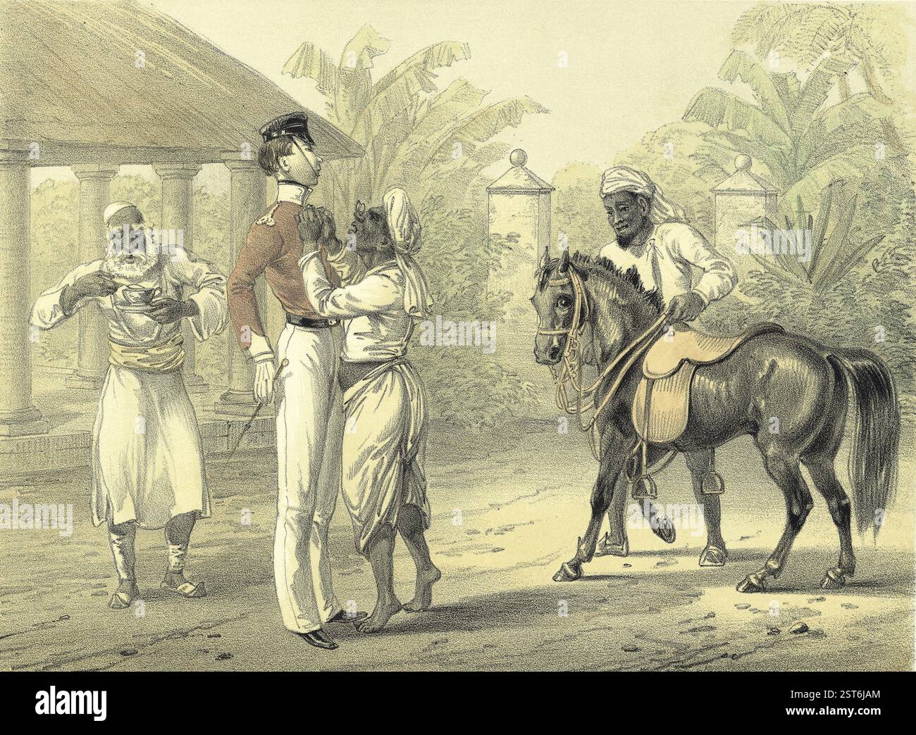 Illustration Lithograph Woodcut of Life in India During British Rule ...