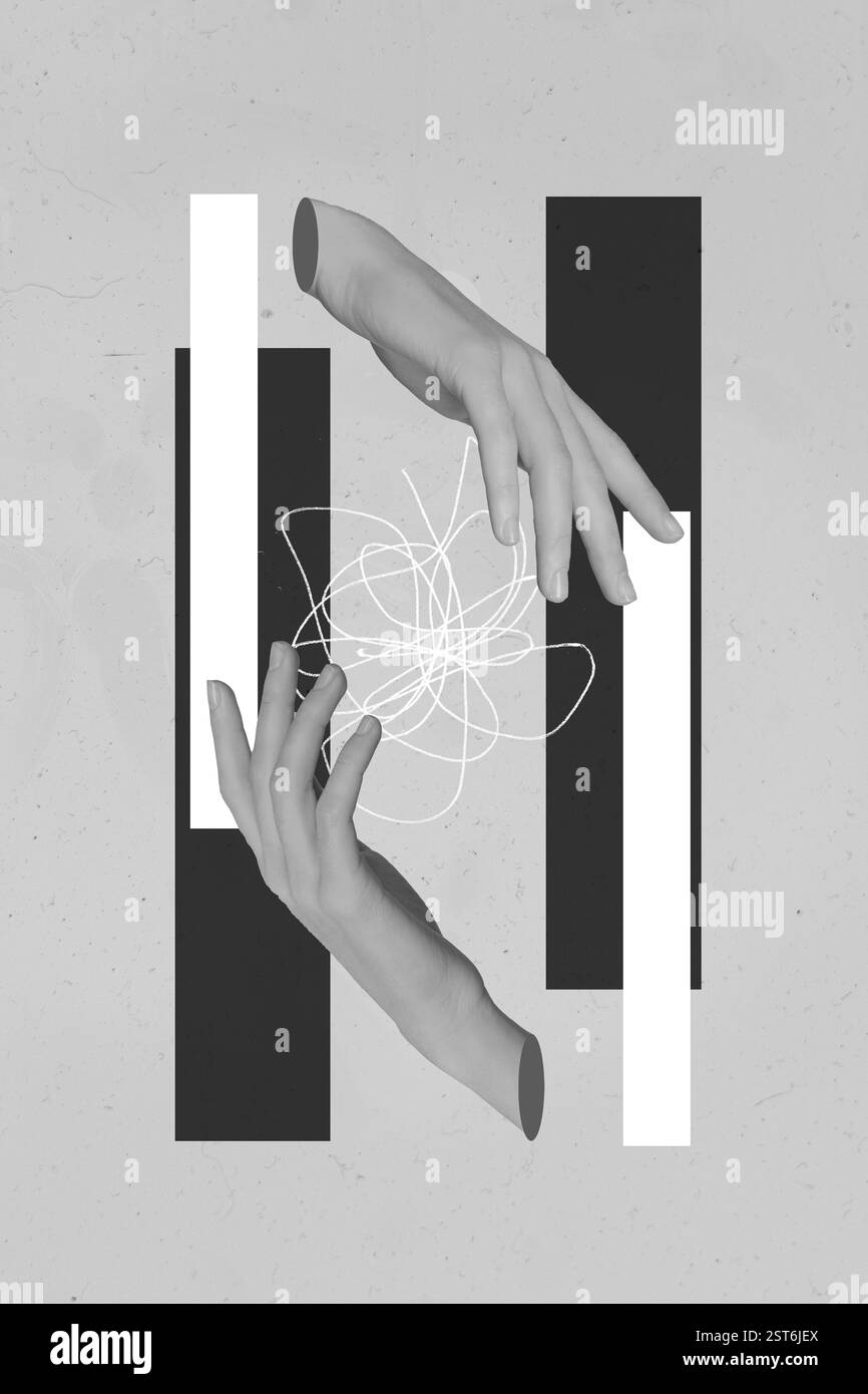 Creative poster collage two Black and White Stock Photos & Images - Alamy