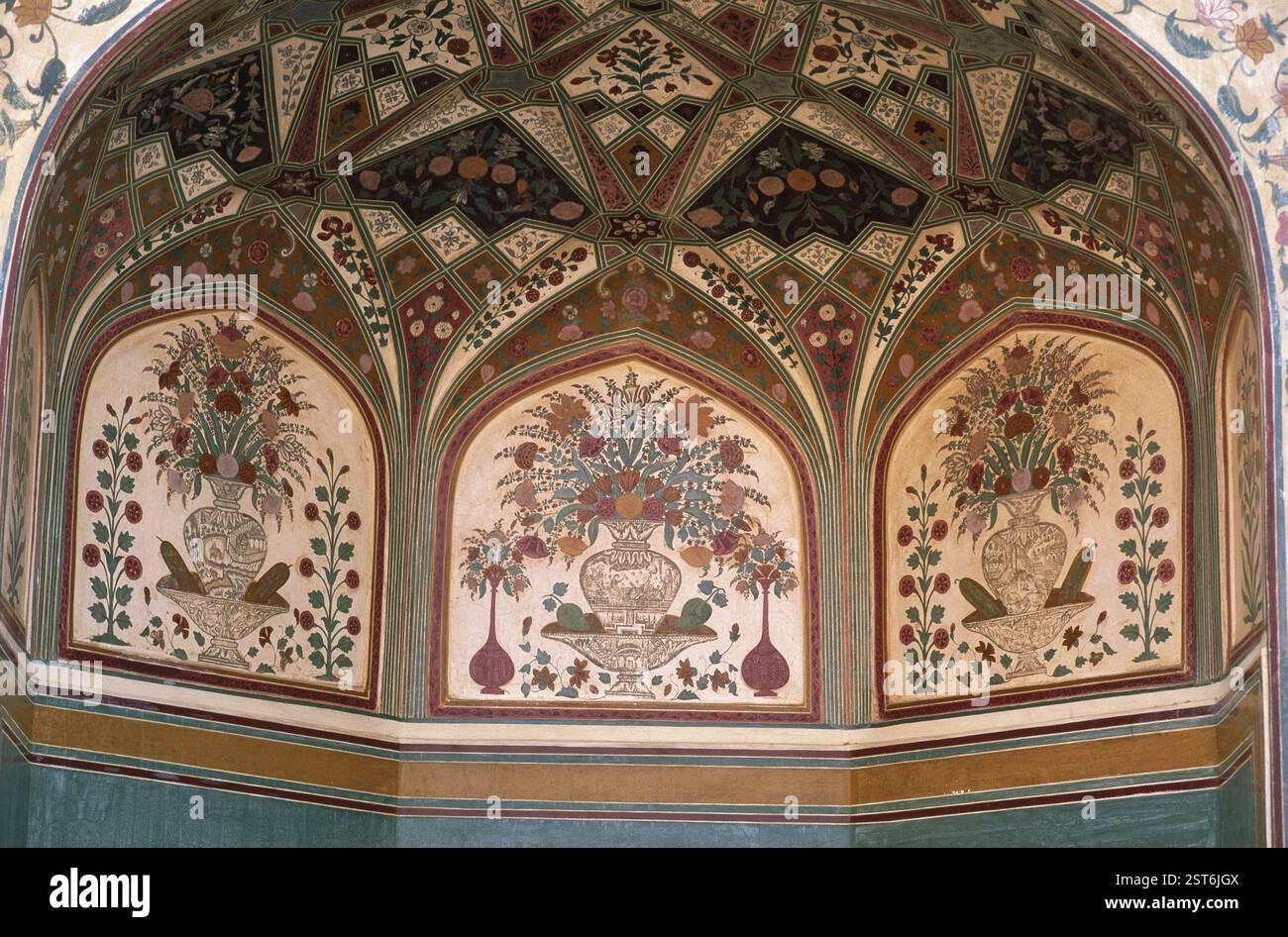 Delicate rich painting fine Frescoes ganesh pol, amber fort, jaipur ...