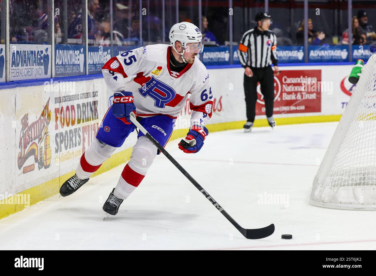 February 16th 2025: Laval Rocket defenseman Zack Hayes (65) skates in ...
