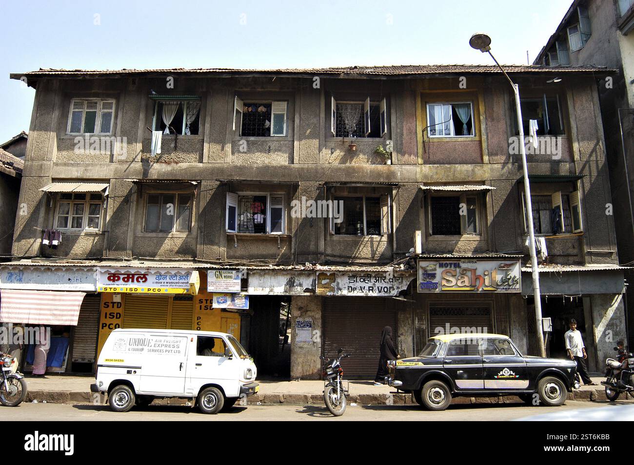 Old dilapidated buildings with Manglorean tiles known as Chawls ...