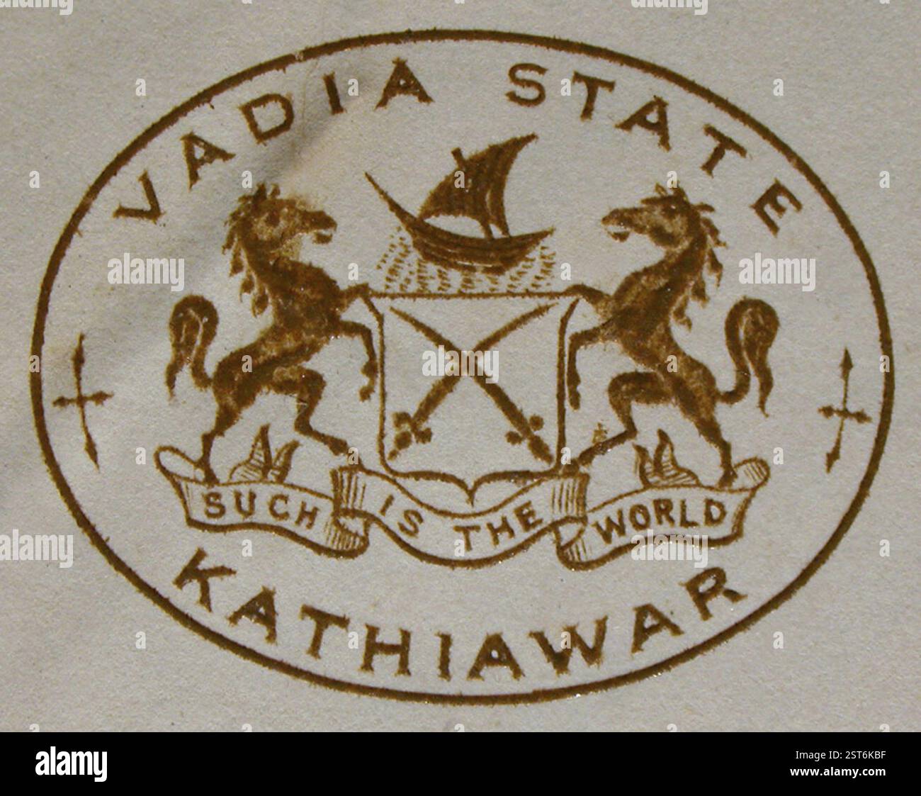 Coat of Arms Early 20th century, Vadia Saurashtra, Gujarat, India, Asia ...