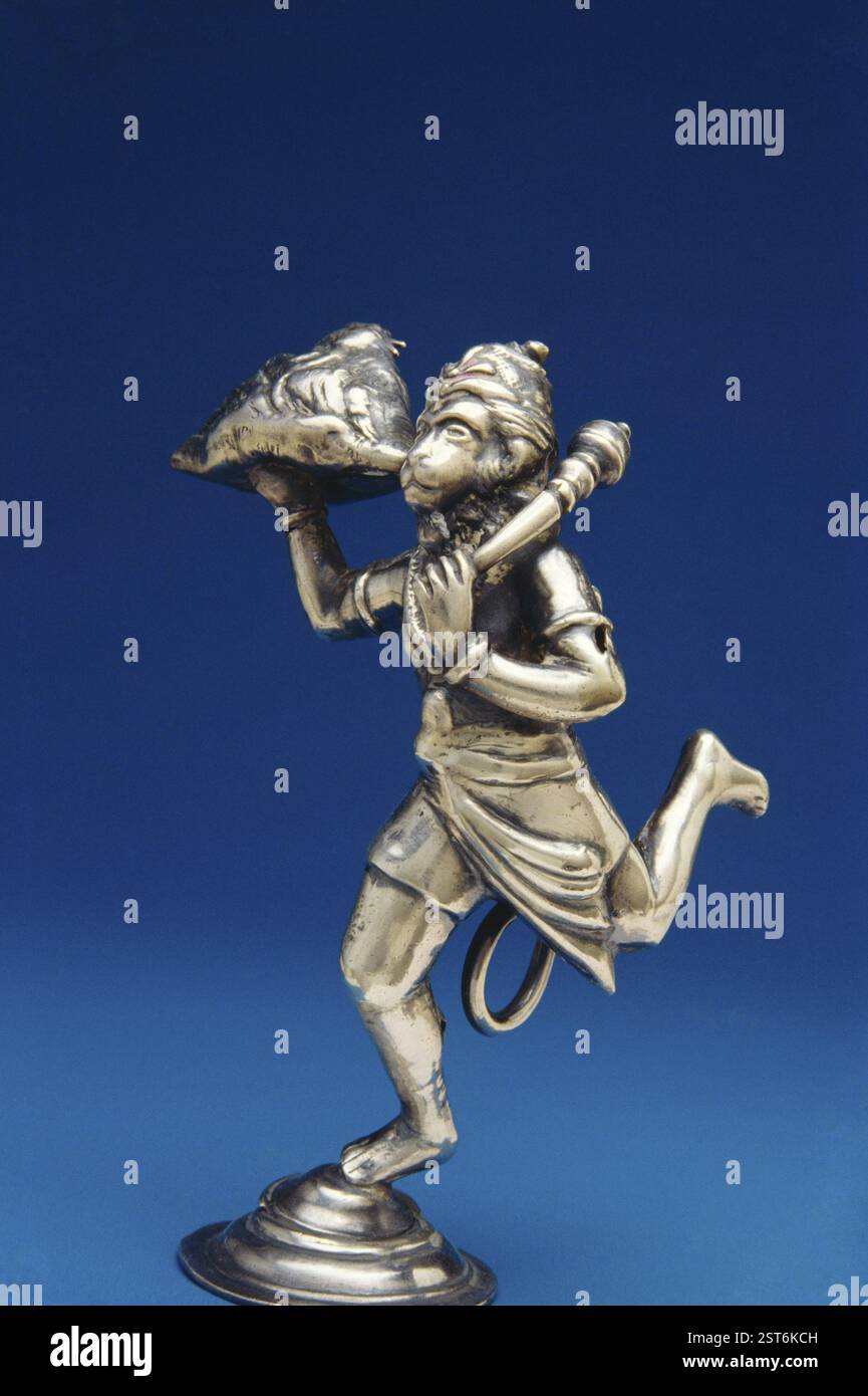 Silver idol of god Hanuman Stock Photo - Alamy