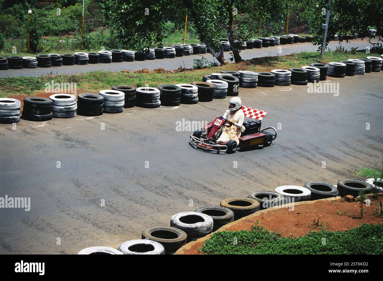 Lady enjoying go carting ride, Mahabaleshwar, Maharashtra, India, Asia ...