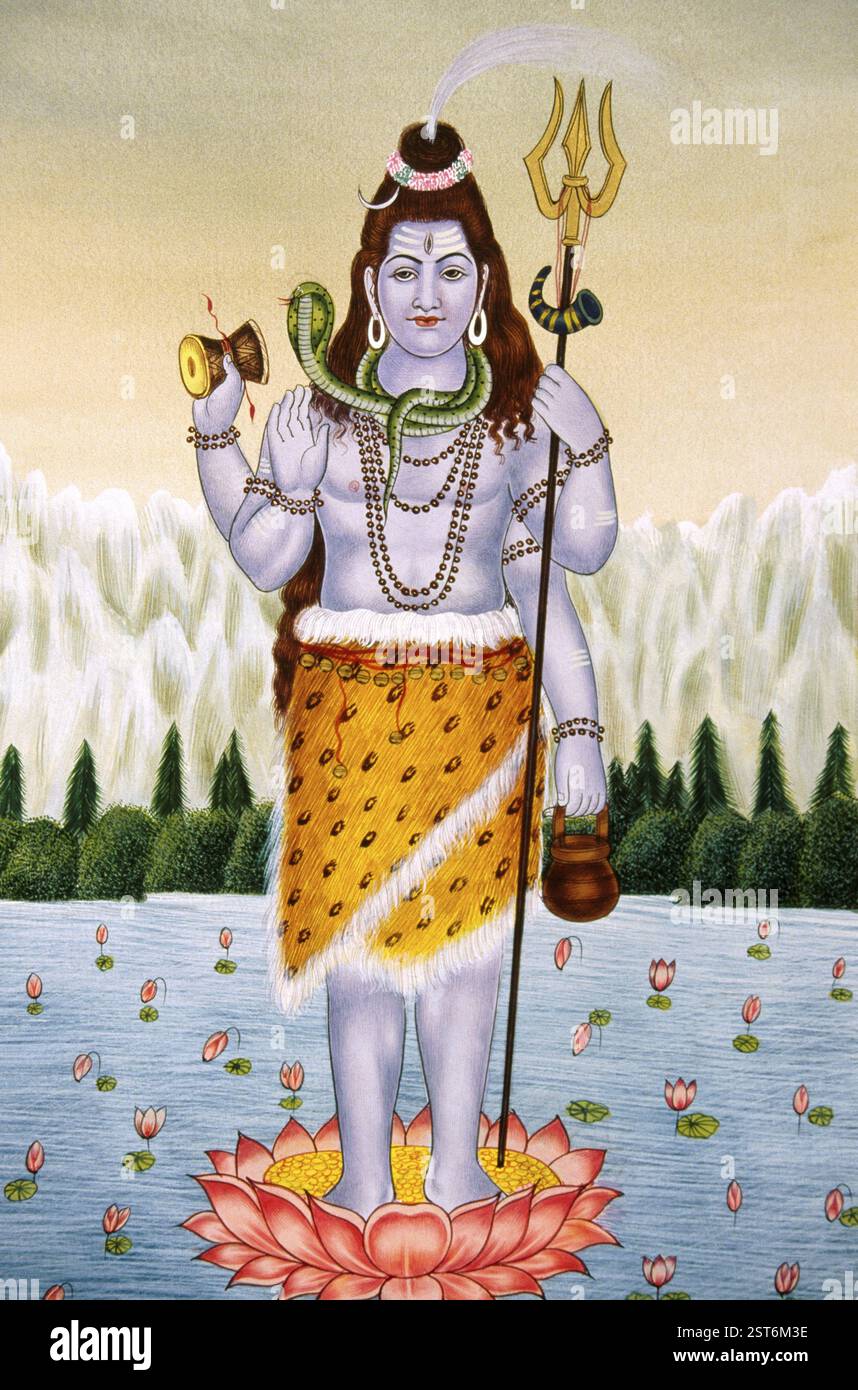 Lord Shiva Shanker Miniature Painting on Paper Stock Photo - Alamy