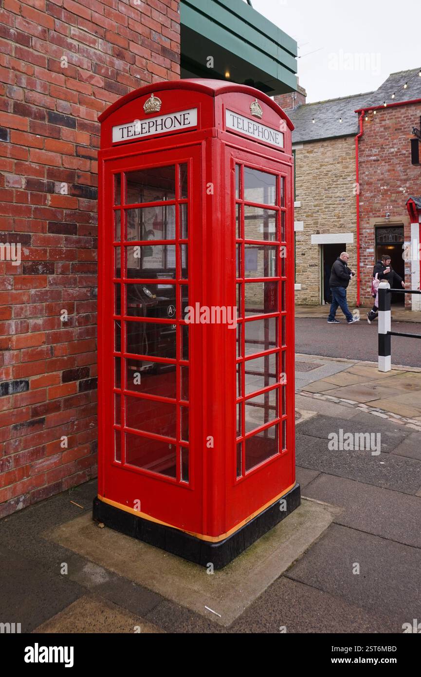 Red telephone box Beamish, the living museum of the north Stock Photo ...