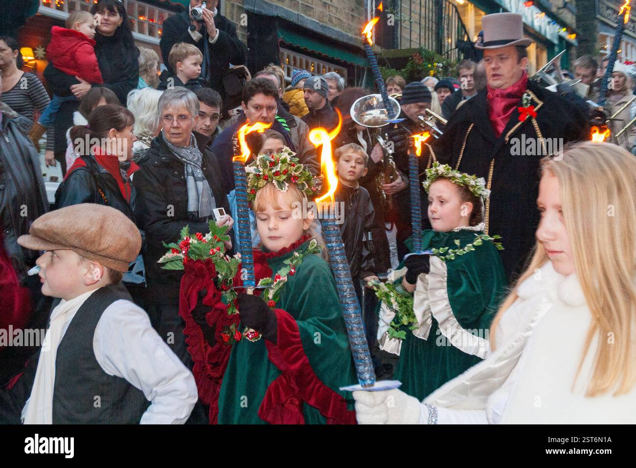 Haworth torchlight procession in 2009 Stock Photo - Alamy