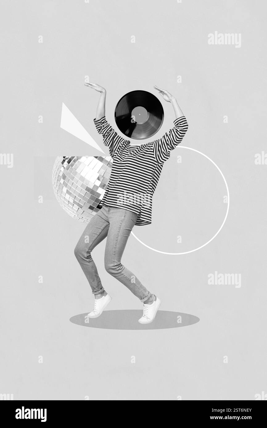 Collage artwork graphics picture of funky cool lady vintage plate ...