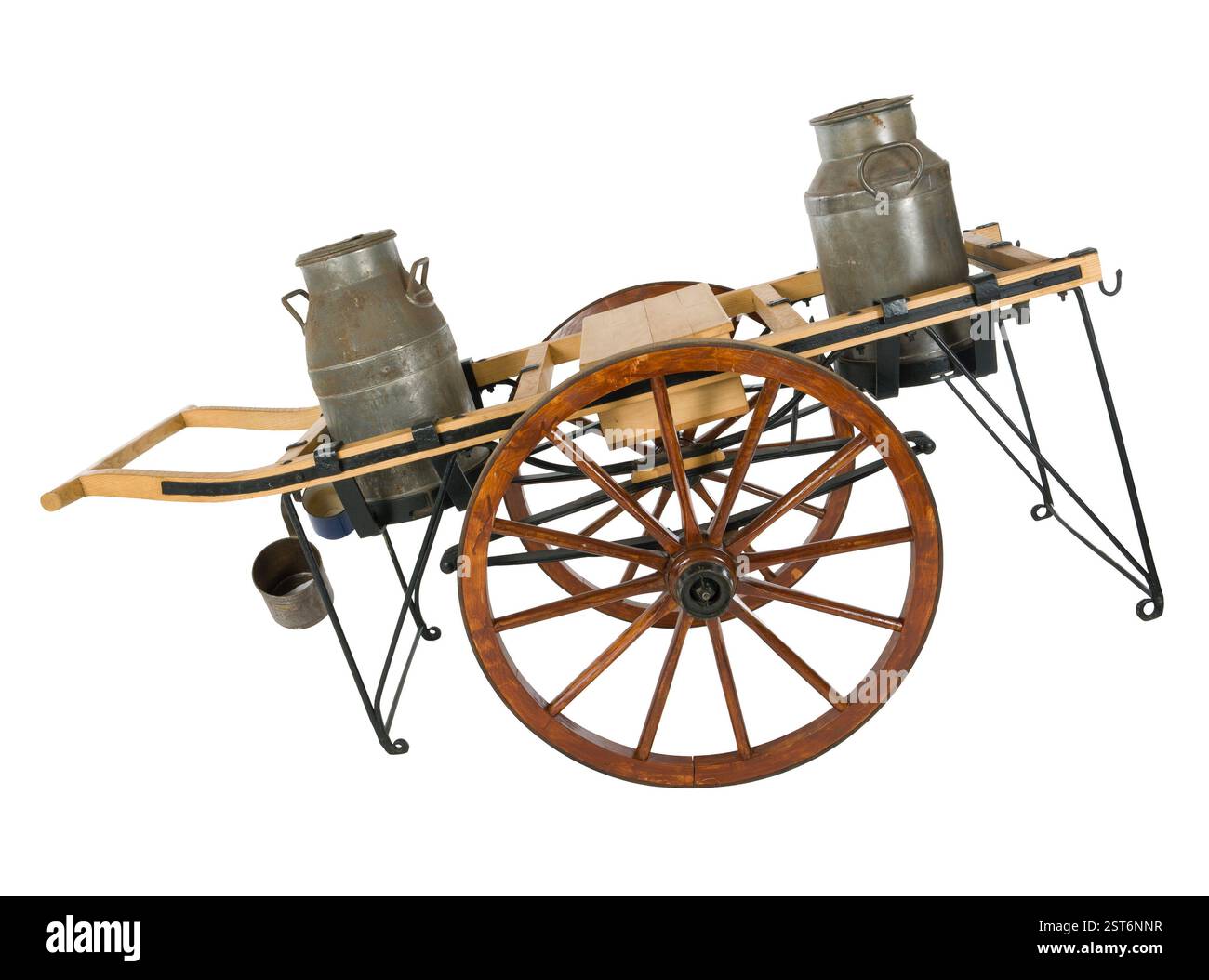 Historical Dutch wooden push carts with wooden wheels . Historic ...