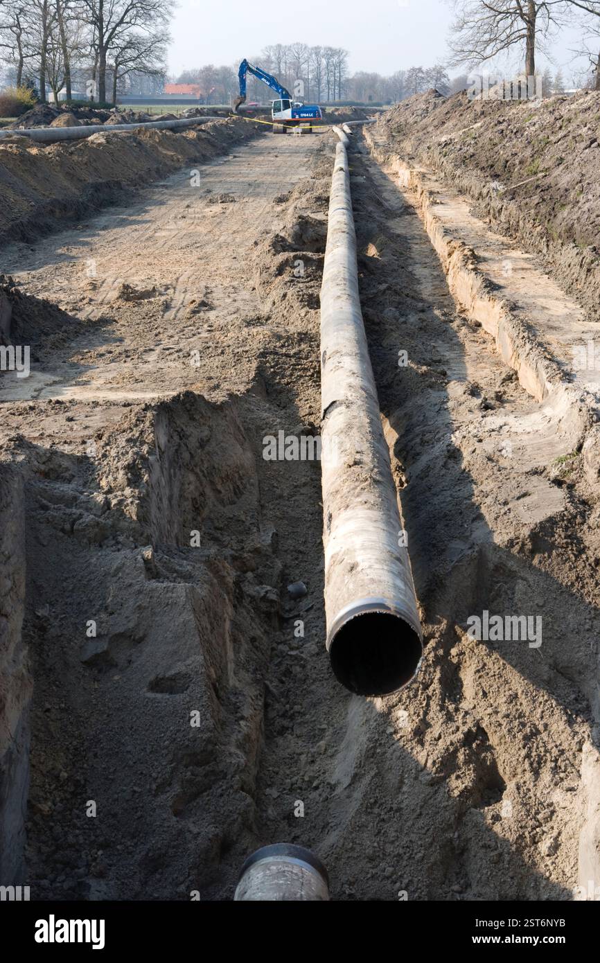 Asbestos removal and disposal of a pipeline. Remediation pipeline Stock ...