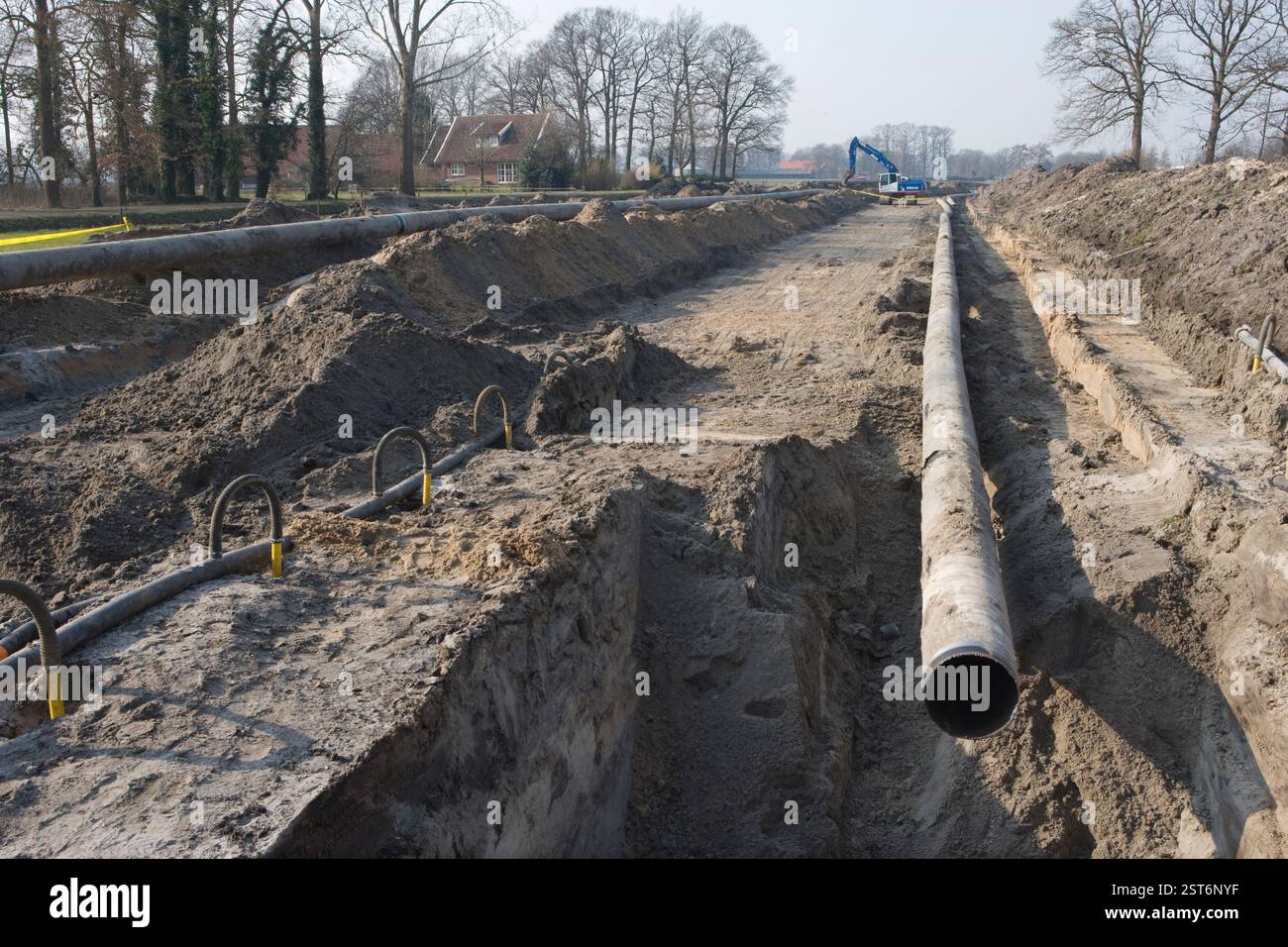 Asbestos removal and disposal of a pipeline. Remediation pipeline Stock Photo - Alamy
