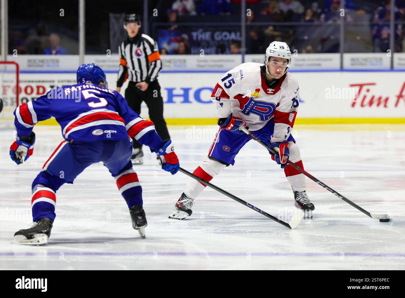 February 16th 2025: Laval Rocket forward Sean Farrell (15) skates in ...