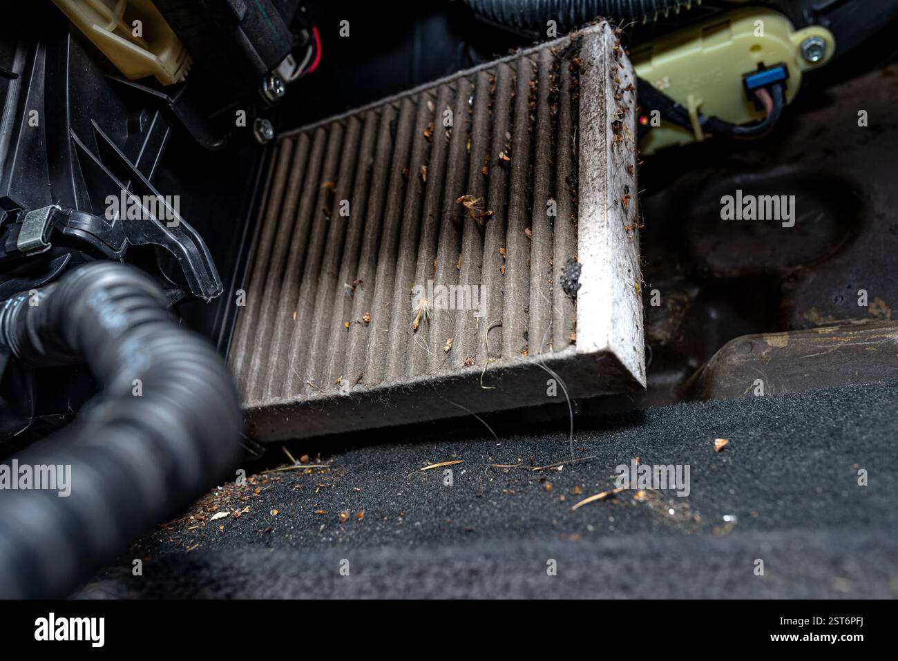 Removing a dirty cabin filter from a cars dashboard, difficult access ...