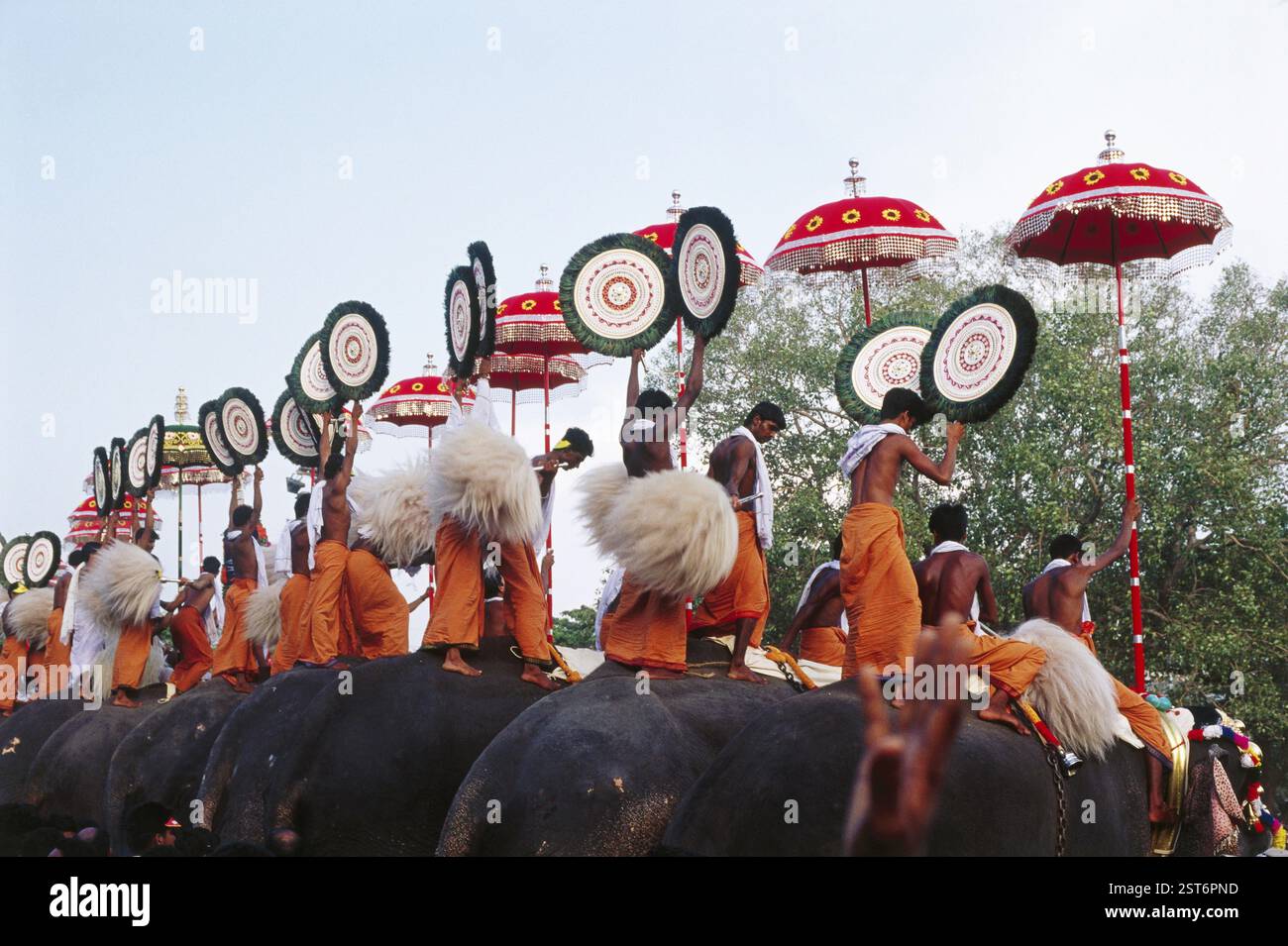Trichurpooram pooram, Elephants March procession of bejeweled temple ...