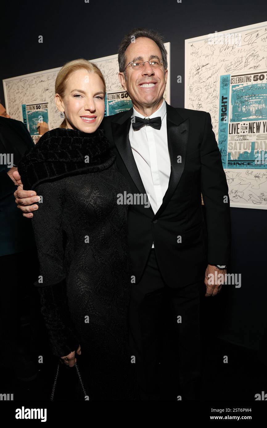 New York, USA. 16th Feb, 2025. SNL50: THE RED CARPET -- Pictured: (l-r ...