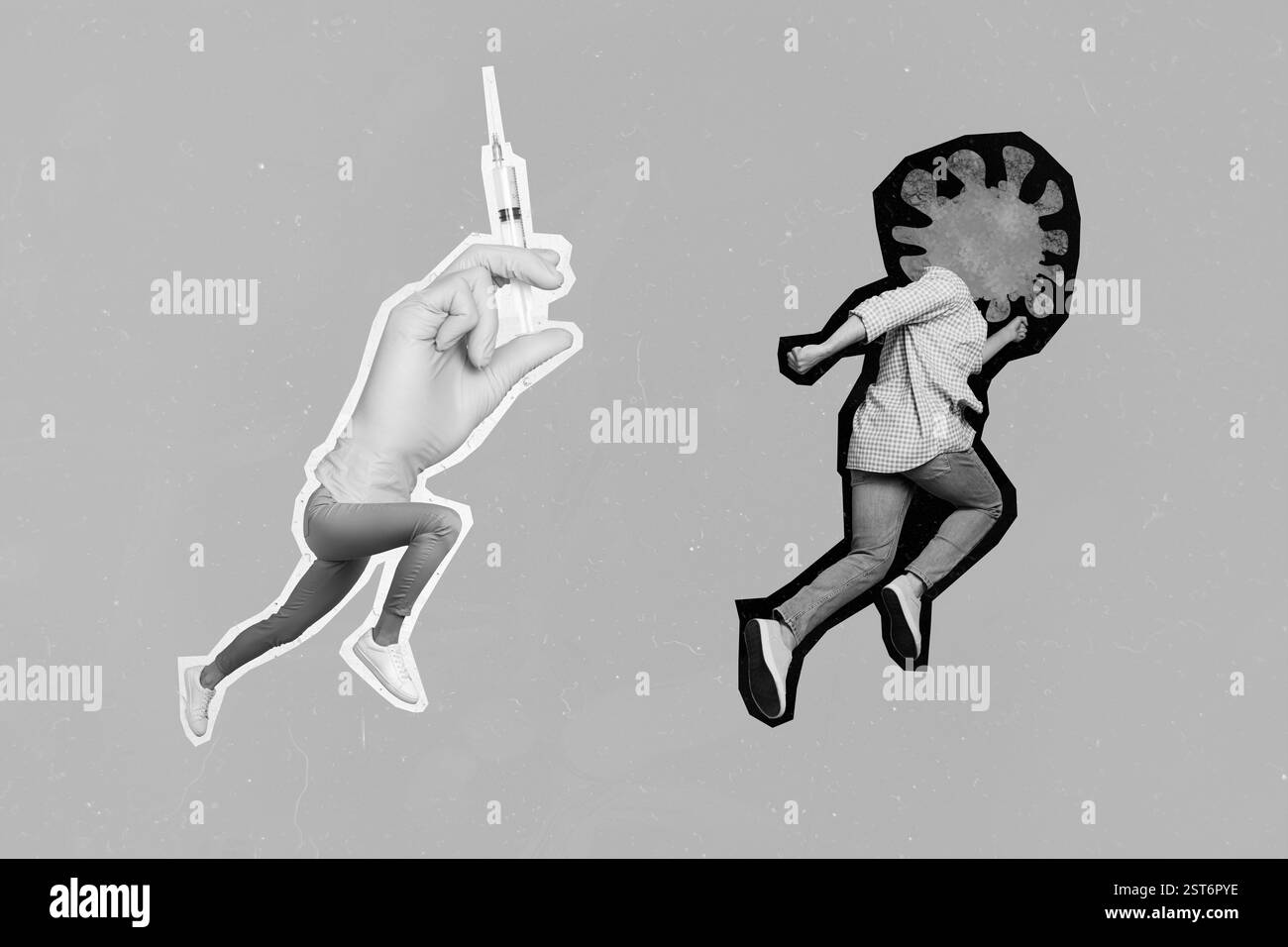 Creative photo 3d collage poster picture artwork sketch of two weird ...