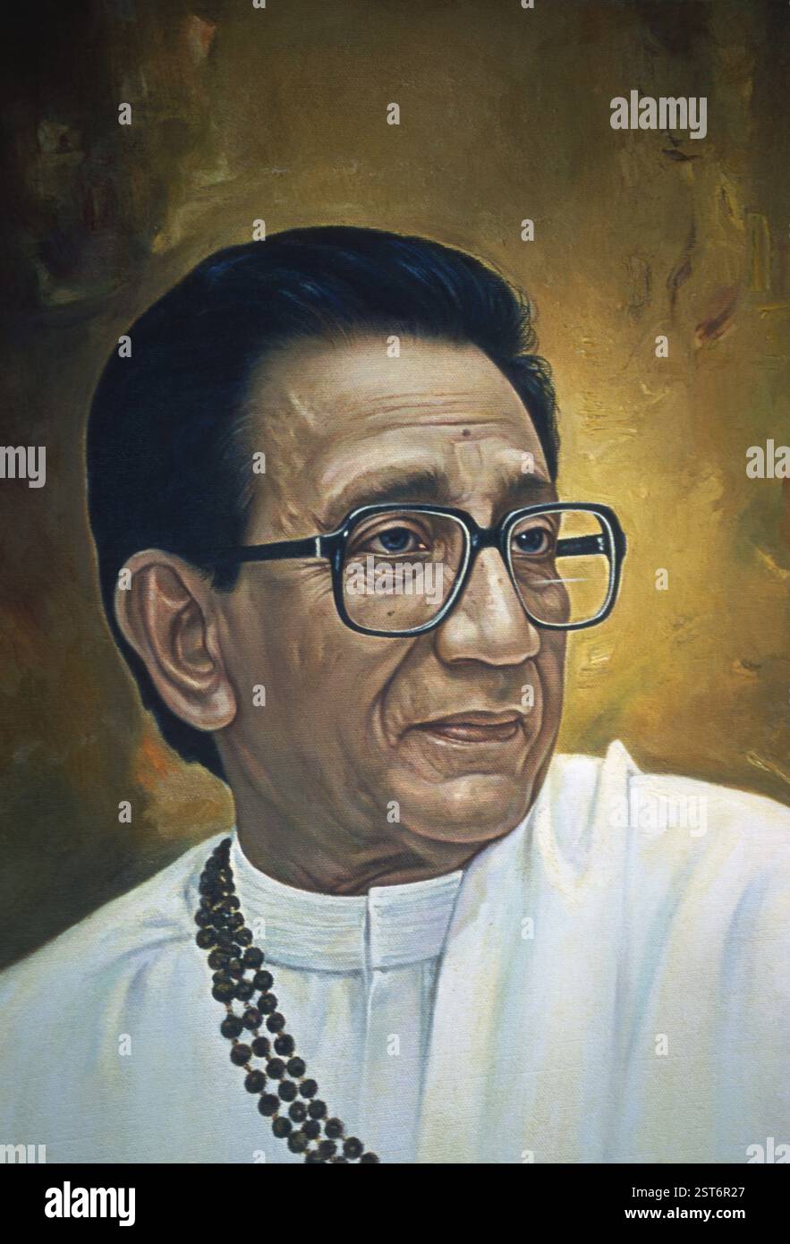 Painting of Balasaheb Thackeray Founder of Shiv Sena NO MR Stock Photo ...