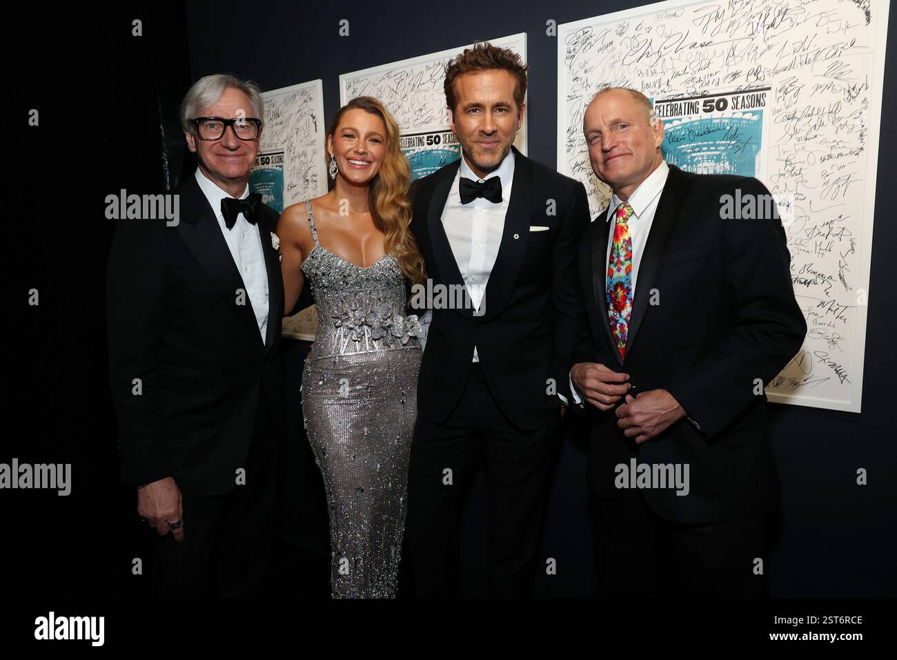 New York, USA. 16th Feb, 2025. SNL50: THE RED CARPET -- Pictured: (l-r ...
