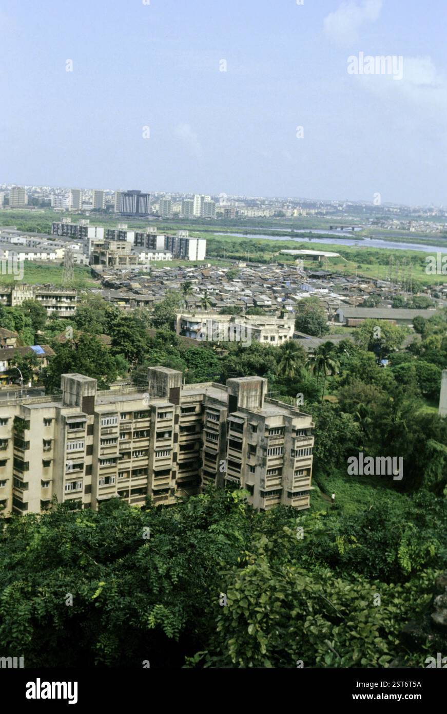 Slum surrounded by building at Dharavi, Bombay Mumbai, Maharashtra, India, Asia Stock Photo - Alamy