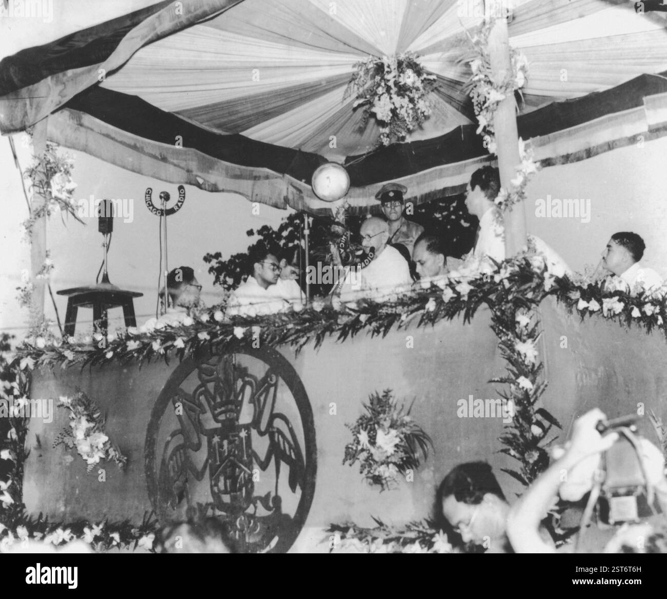 Mahatma Gandhi addressing delegates of the InterAsian Relations ...