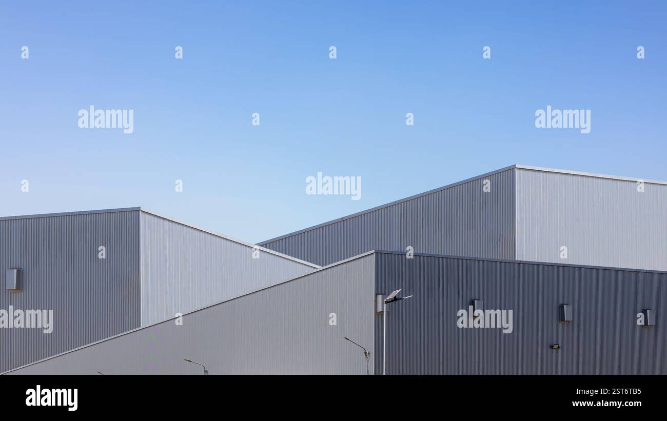 Factory industry, Warehouse Construction in Geometric Modern Design ...