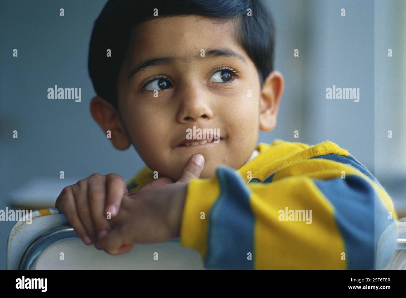 South Asian Indian boy thinking MR Stock Photo - Alamy