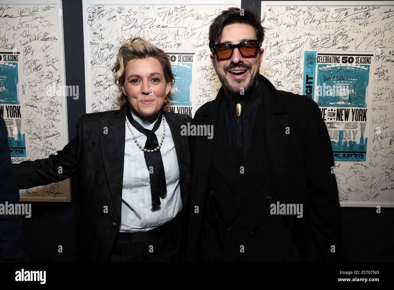 New York, USA. 16th Feb, 2025. SNL50: THE RED CARPET -- Pictured: (l-r ...
