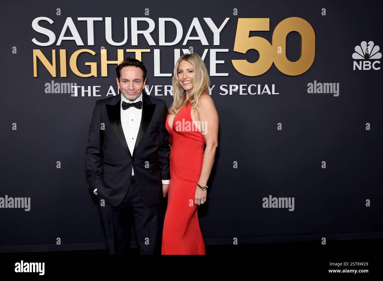 New York, USA. 16th Feb, 2025. SNL50: THE RED CARPET -- Pictured: (l-r ...