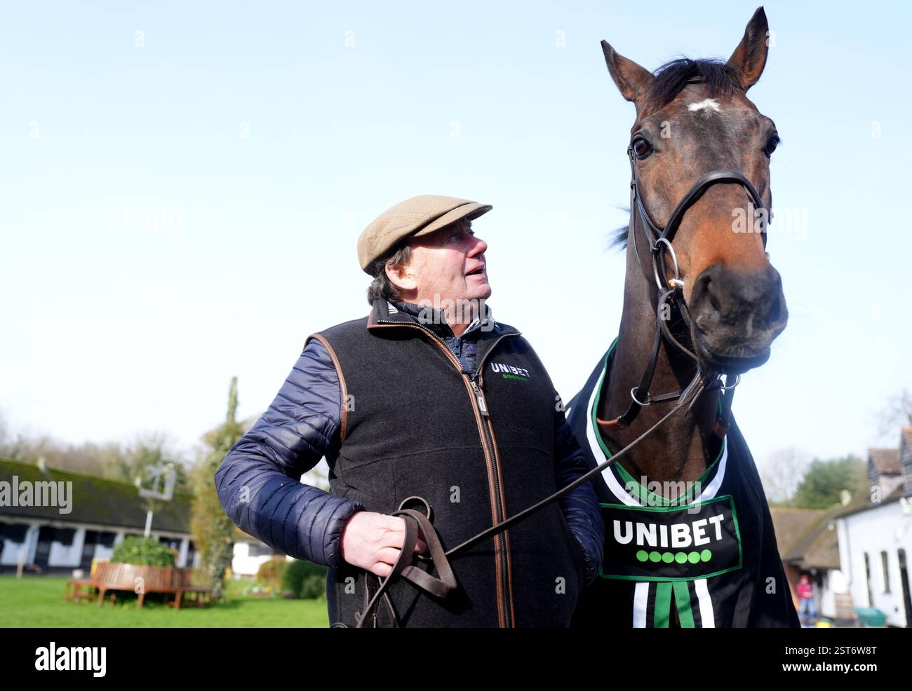 Nicky Henderson with Constitution Hill during a stable visit at Seven ...
