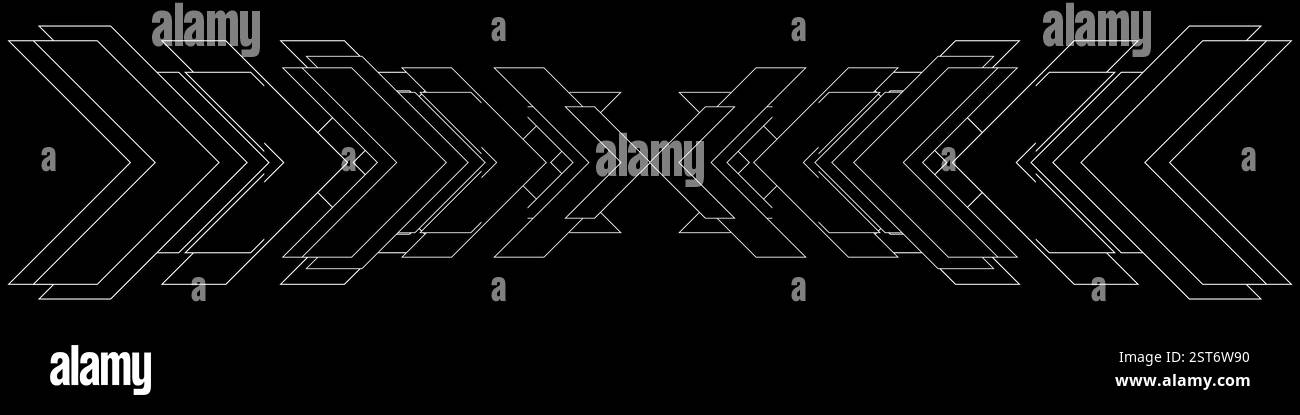 White outline vector arrows on black background Stock Vector Image ...