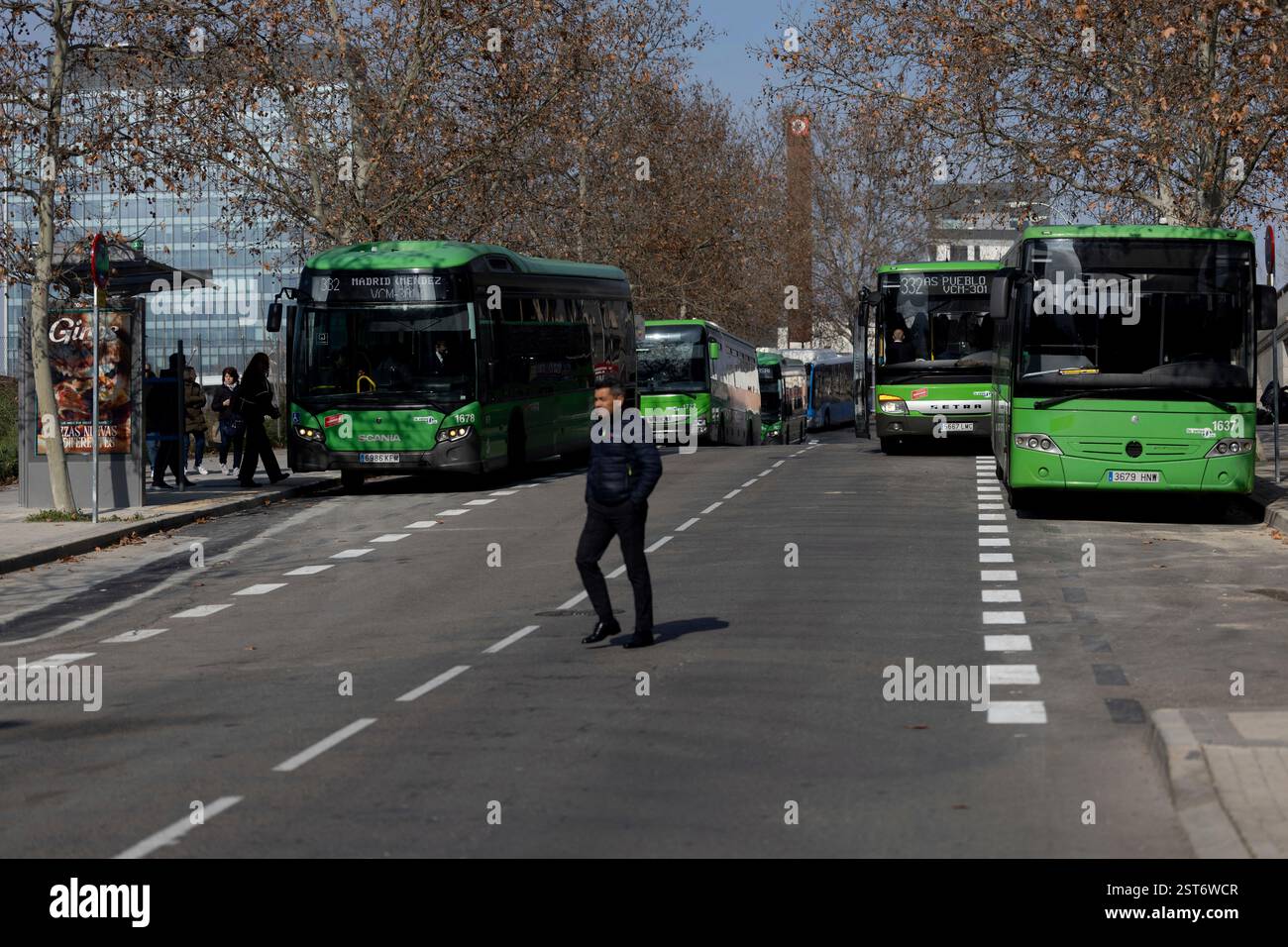 Several buses at Méndez Álvaro station, on February 17, 2025, in Madrid ...