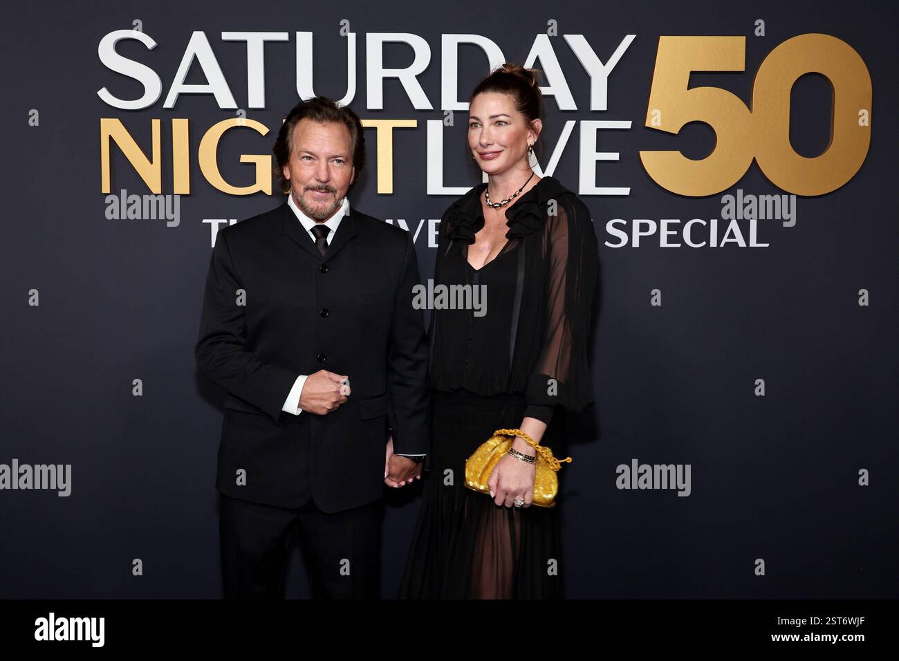 New York, USA. 16th Feb, 2025. SNL50: THE RED CARPET -- Pictured: (l-r ...