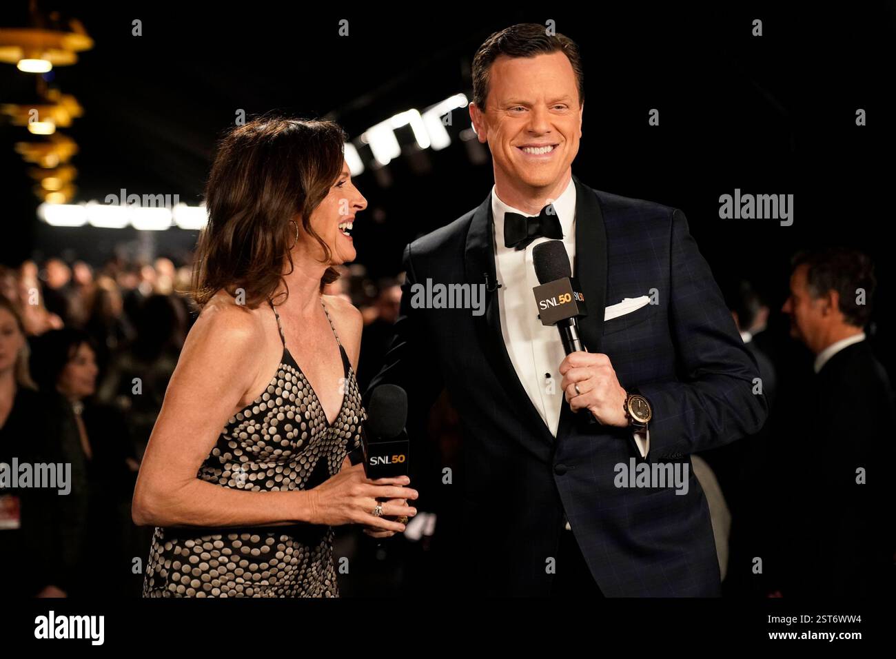 New York, USA. 16th Feb, 2025. SNL50: THE RED CARPET -- Pictured: (l-r) Molly Shannon, Willie ...