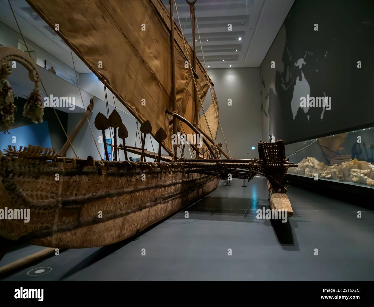 Berlin, Germany - May 18, 2022: Te puke, outrigger boat "Maunga Nefu ...