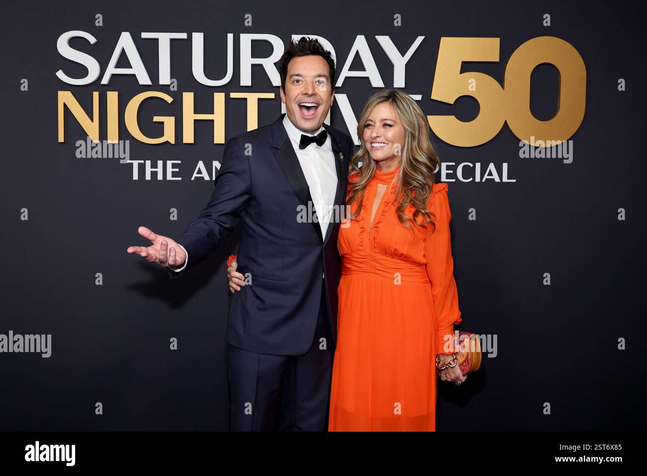 New York, USA. 16th Feb, 2025. SNL50: THE RED CARPET -- Pictured: (l-r ...
